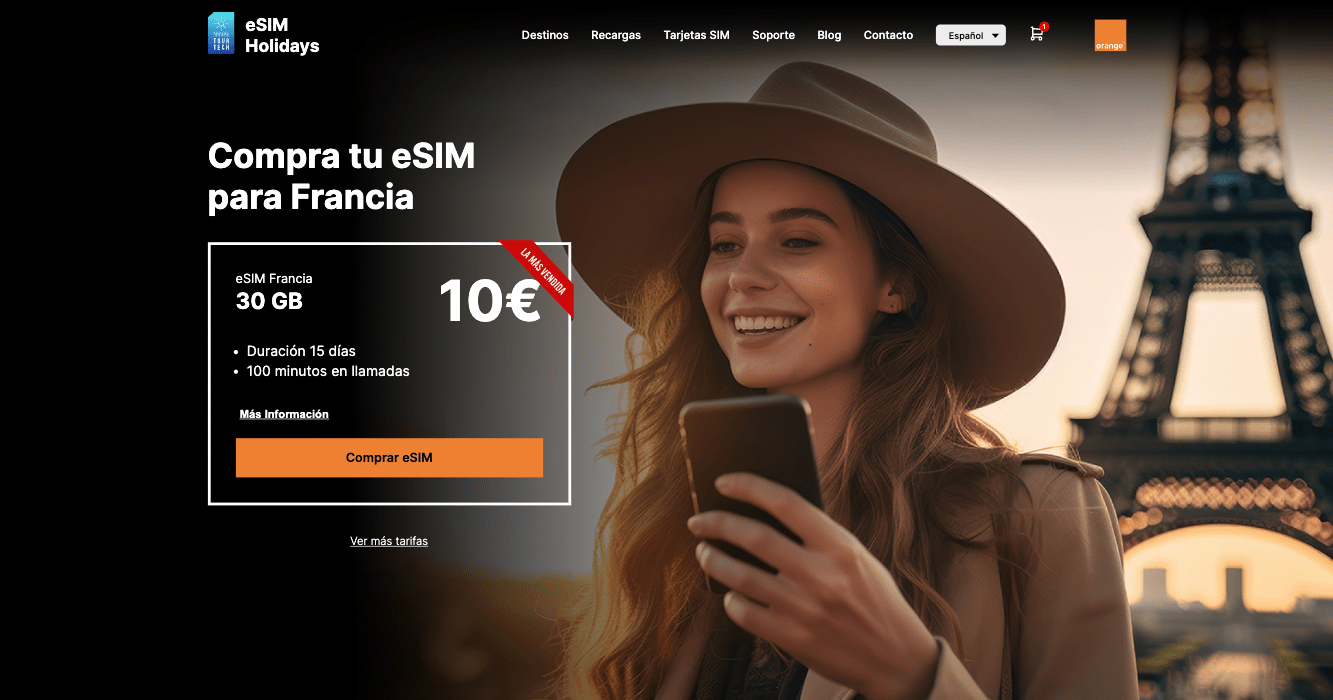 eSIM France, Buy the Best Prepaid eSIM for Travelers by Orange