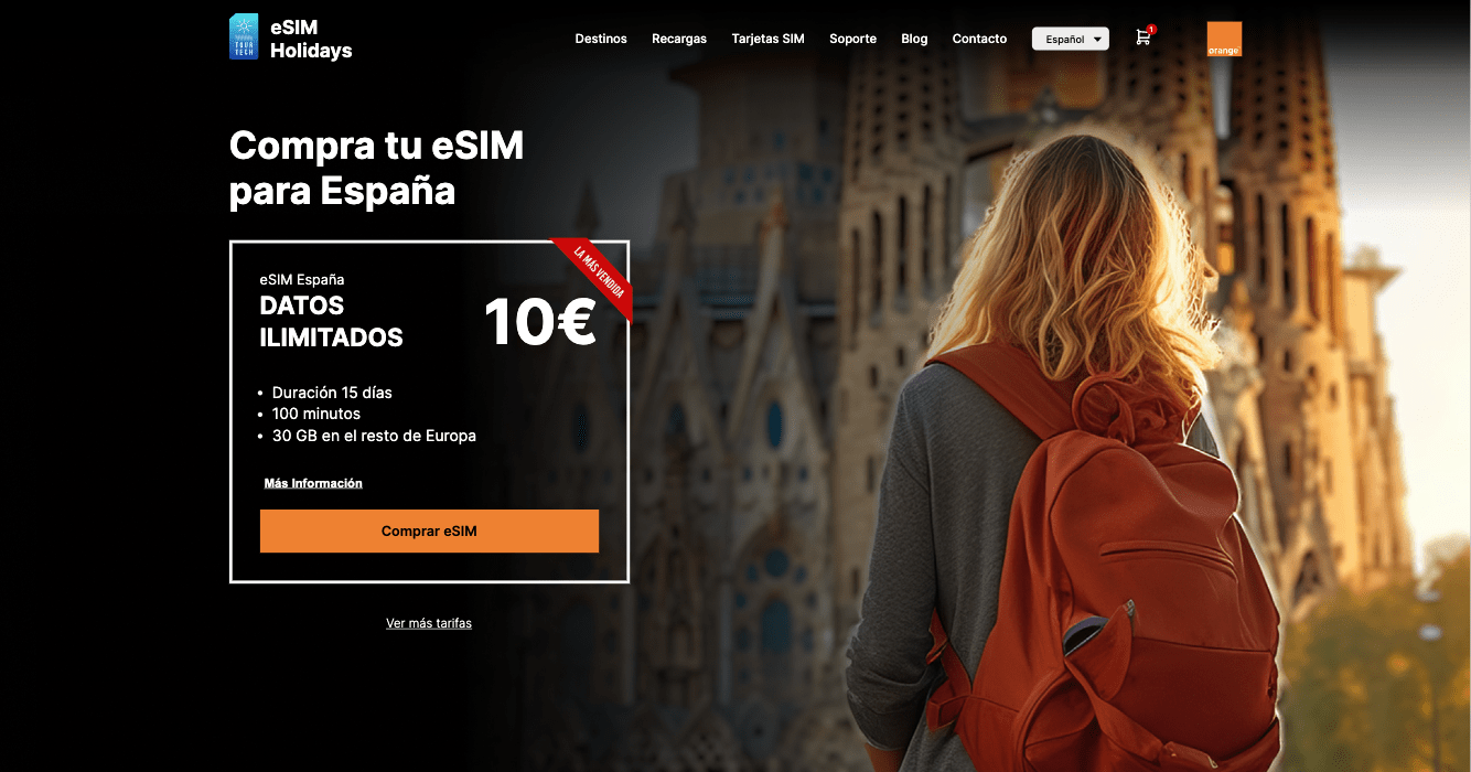 eSIM Spain, Buy the Best Prepaid eSIM for Travelers by Orange
